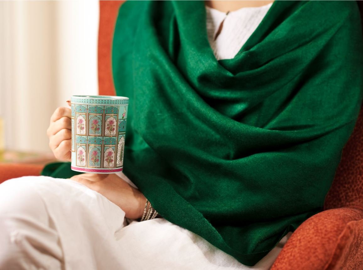 Green Pashmina Stole – Urzuv